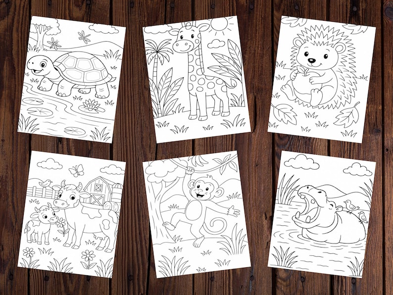 50 Adorable & Amazing Animals Coloring Book for Kids | Printable ...
