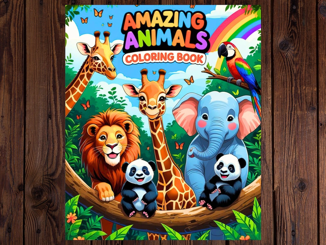 50 Adorable & Amazing Animals Coloring Book for Kids | Printable ...