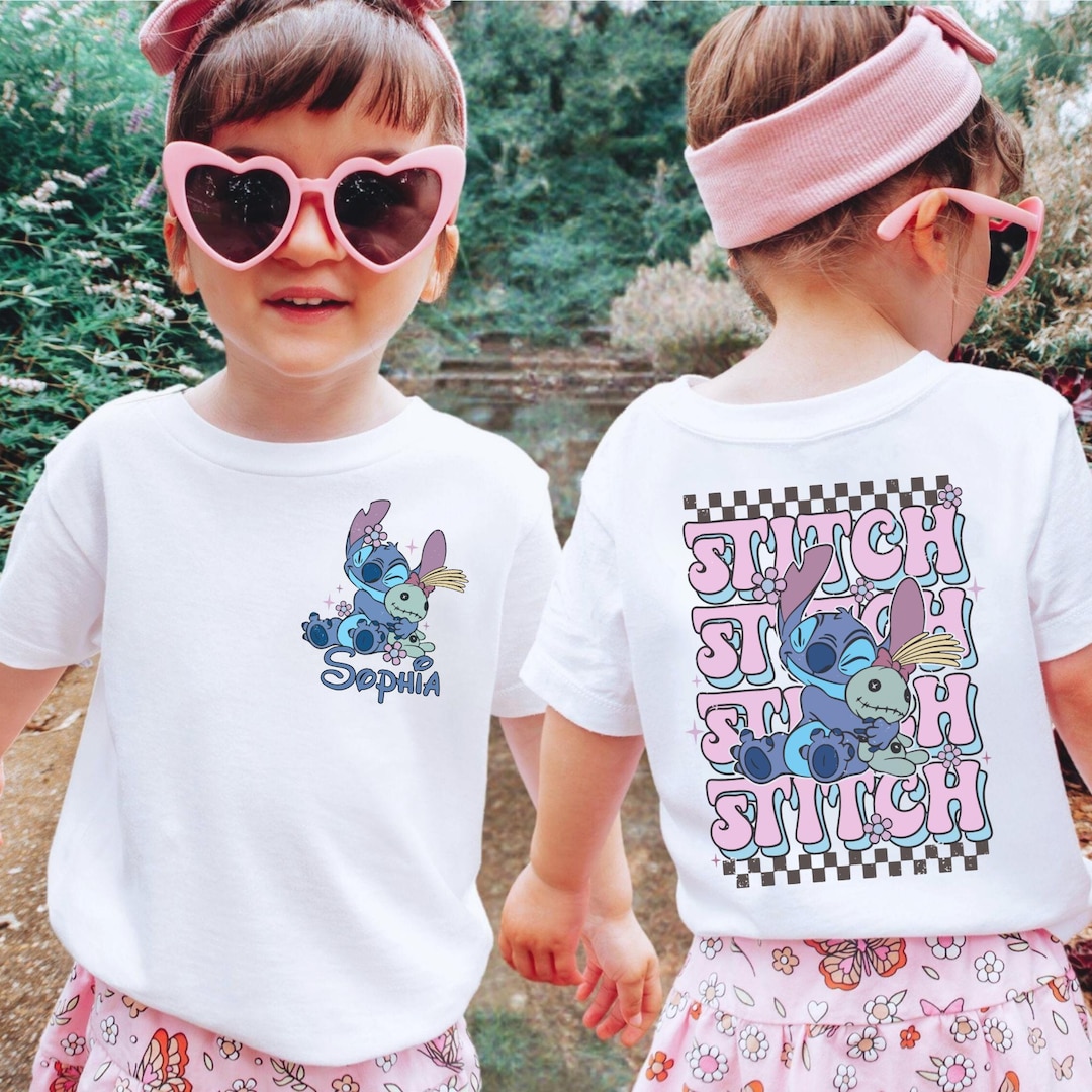Personalized Stitch Kids Shirt, Custom Name Stitch Shirt, Checkered ...