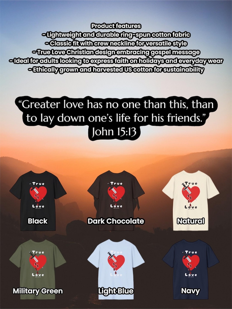 True Love Christian T-shirt, Gospel Bible Jesus Design - Etsy