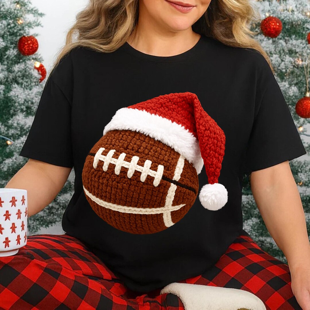 Christmas Football Santa Hat PNG: Holiday Sports Sublimation (digital ...