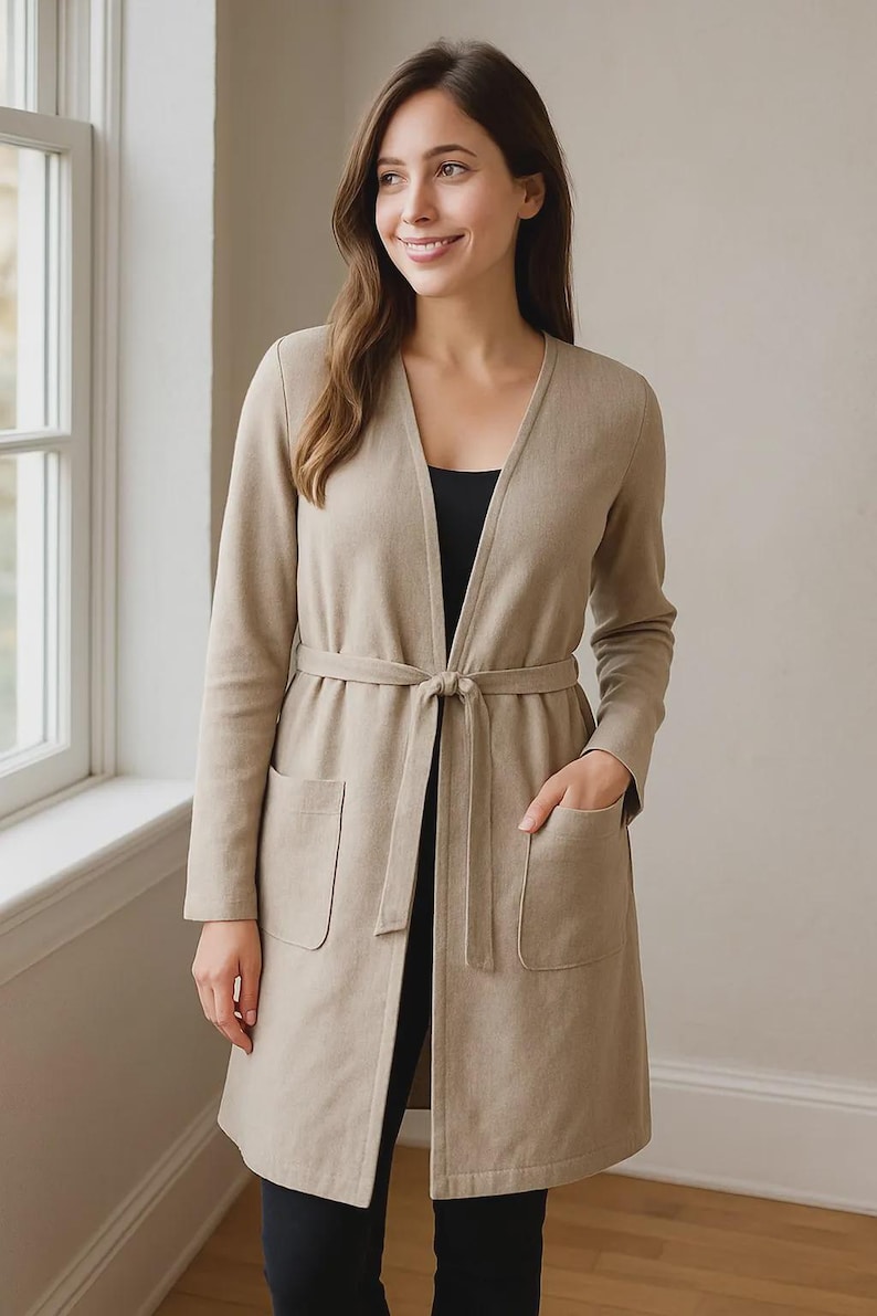 Long Cardigan PDF Sewing Pattern | Women’s Belted Jacket | XS–3XL ...