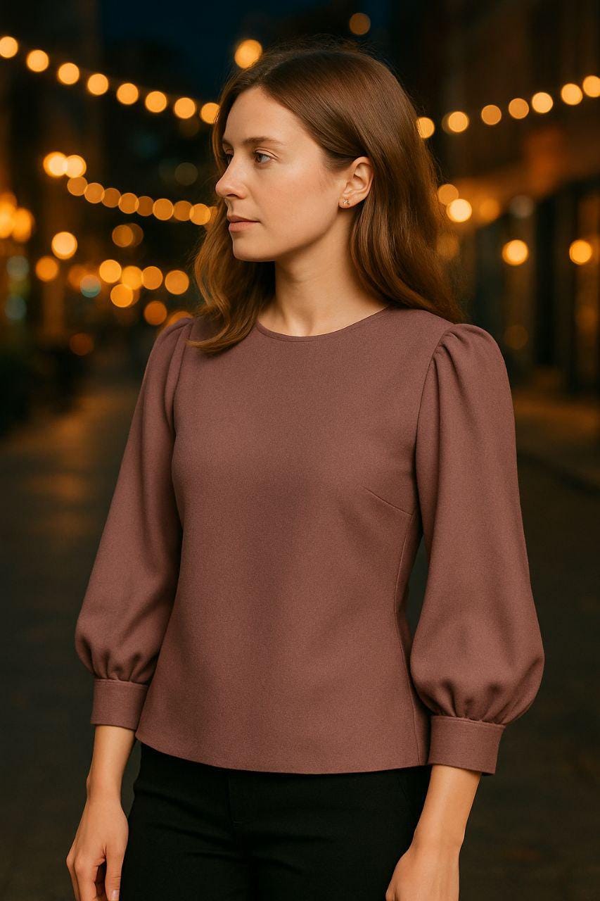 PDF Pattern: Keyhole Back Blouse With Balloon Sleeves – Modest Woven ...