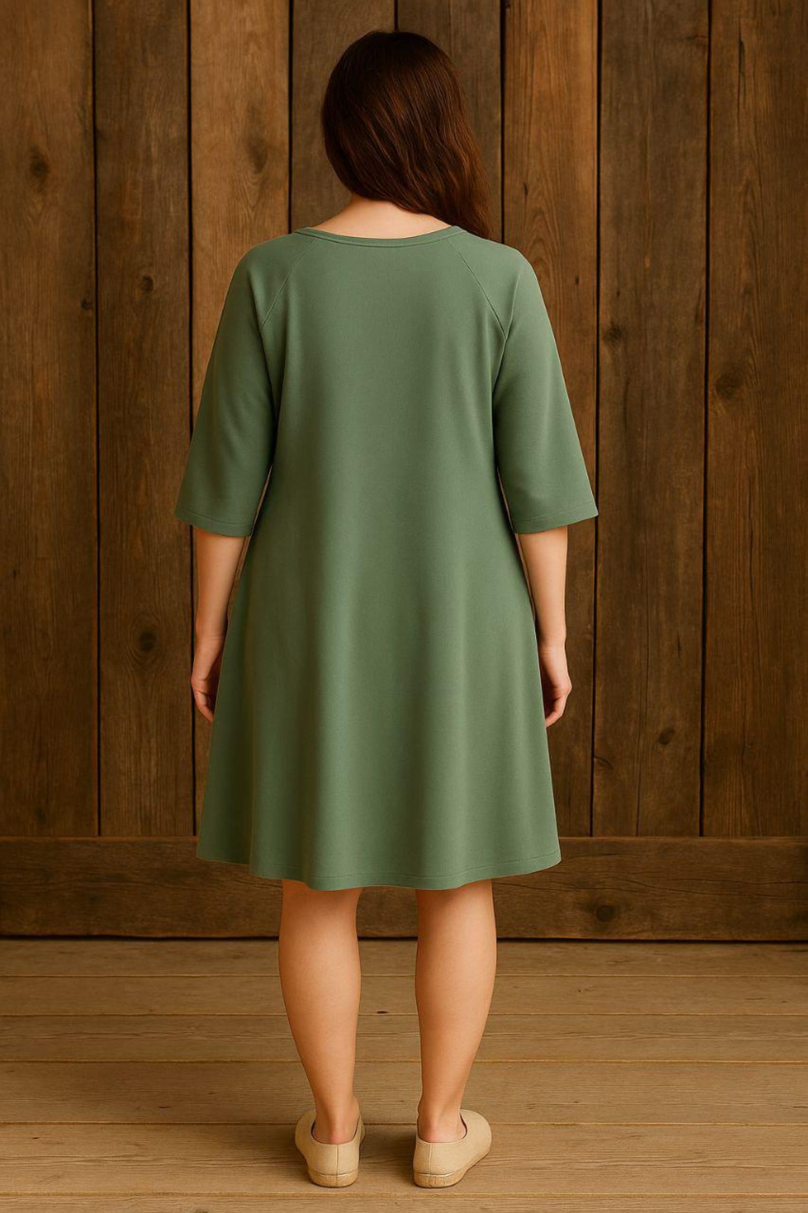 Raglan Sleeve A-line Dress PDF Sewing Pattern | Loose Fit Shift Dress ...