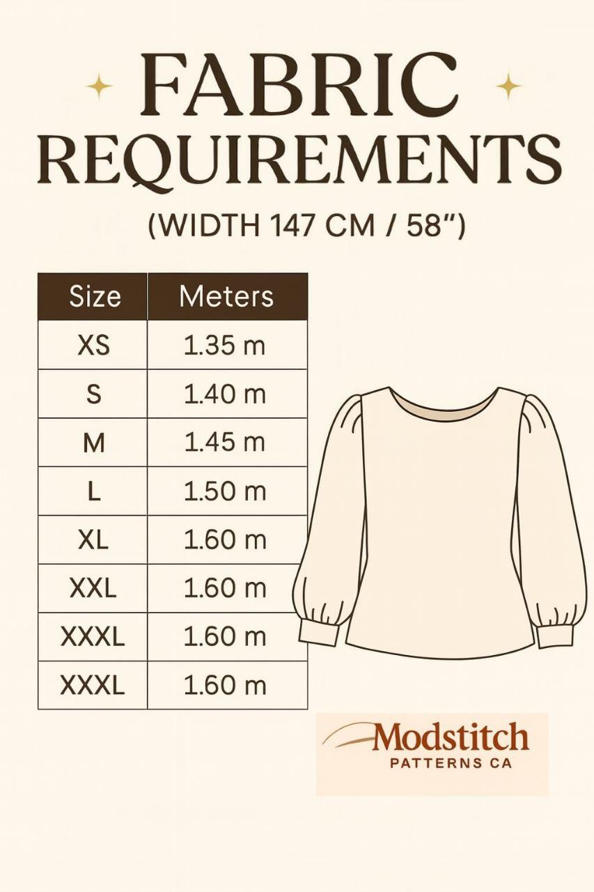 PDF Pattern: Keyhole Back Blouse With Balloon Sleeves – Modest Woven ...