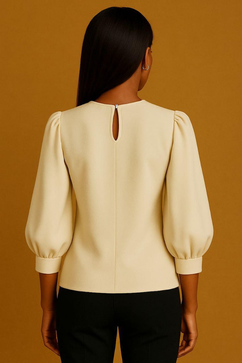 PDF Pattern: Keyhole Back Blouse With Balloon Sleeves – Modest Woven ...