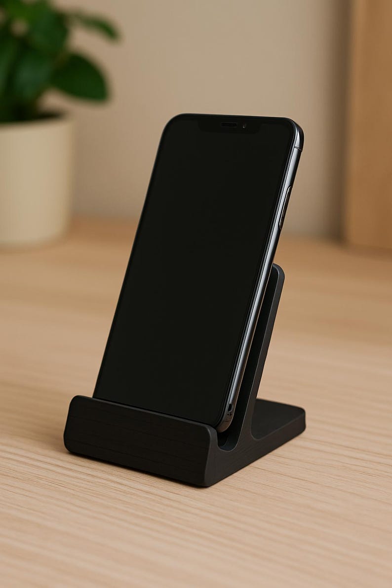 Modern 3D Printed Phone Holder – Minimalist Desk Stand for Smartphones ...