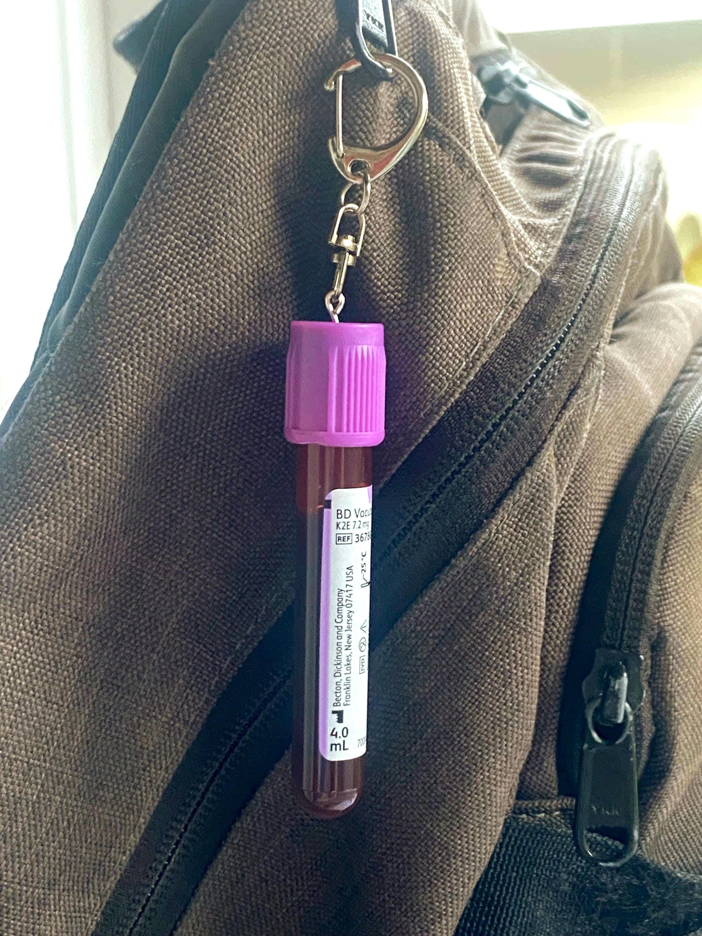 Blood Tube Keychain, Vacutainer Accessory for Medical Laboratory ...