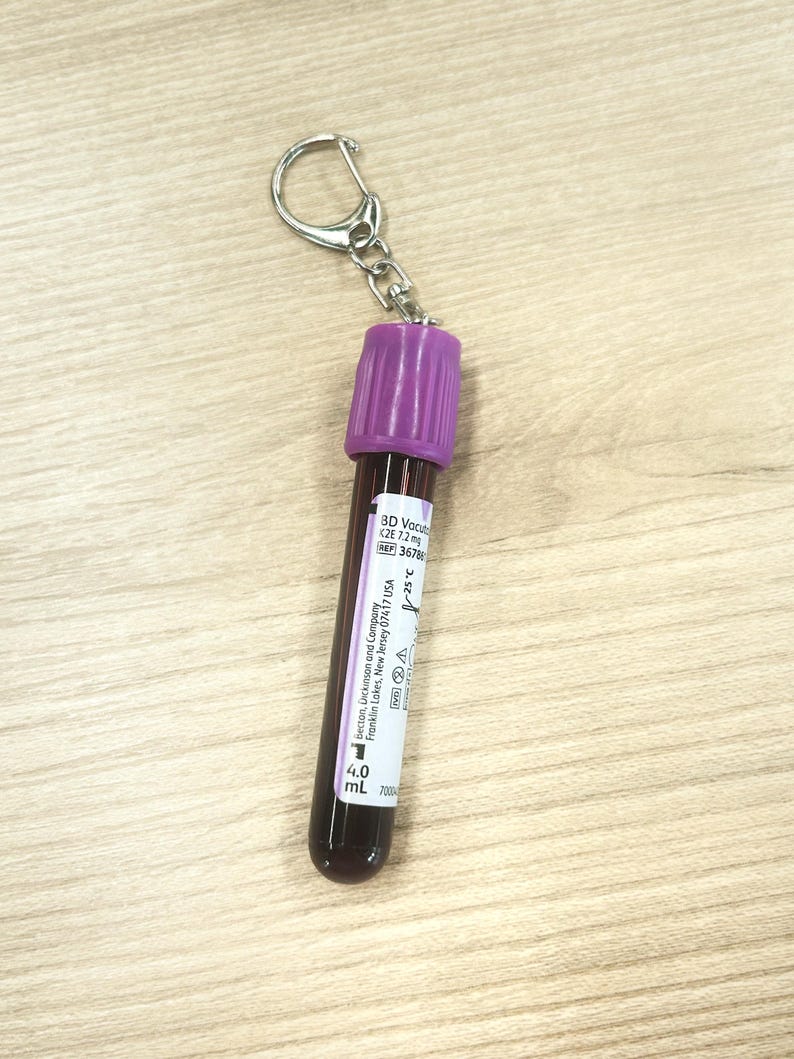 Blood Tube Keychain, Vacutainer Accessory for Medical Laboratory ...