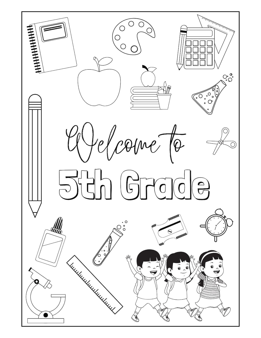 Welcome to 5th Grade Coloring or Front Page - Etsy