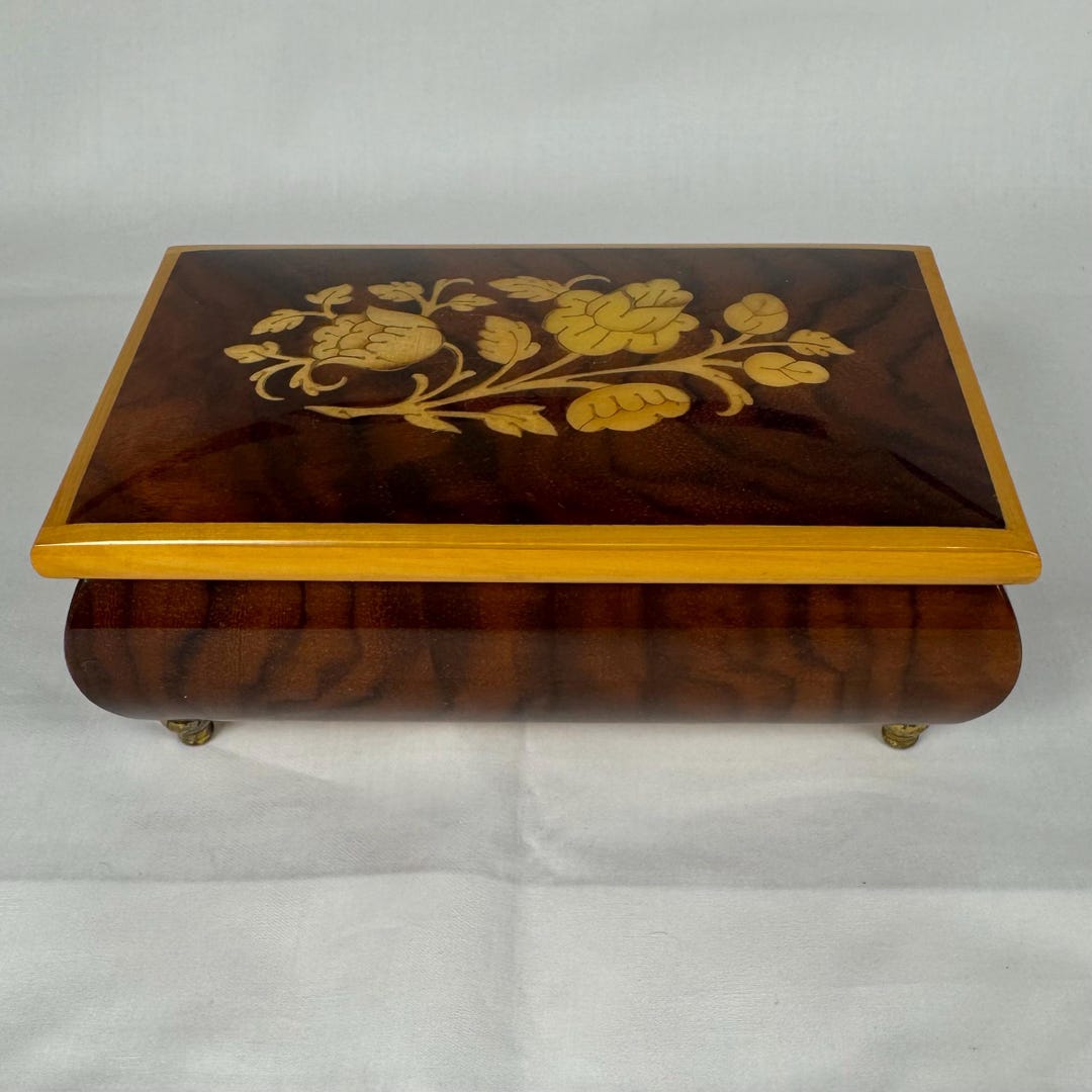 Small Vintage Italian Music Box – Floral Inlay – Plays “lara’s Theme ...