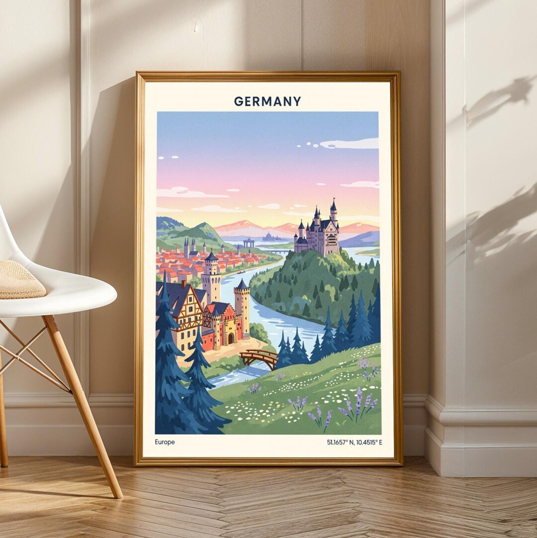 Germany Print – Germany Wall Art - Castle Poster - Landscape Art - Etsy