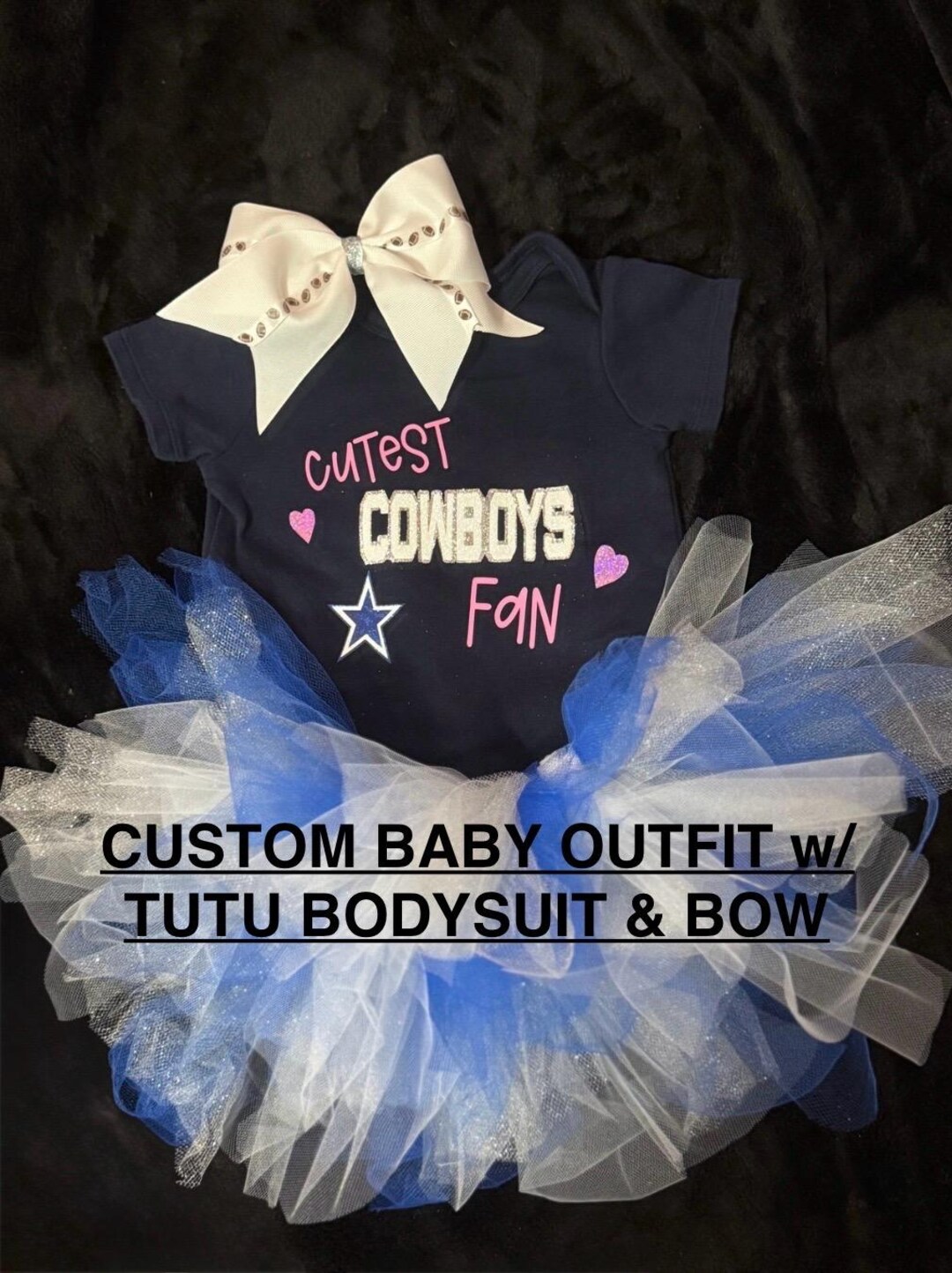Custom Baby Outfit Set –personalized Bodysuit, Tutu Skirt & Cheer Bow ...