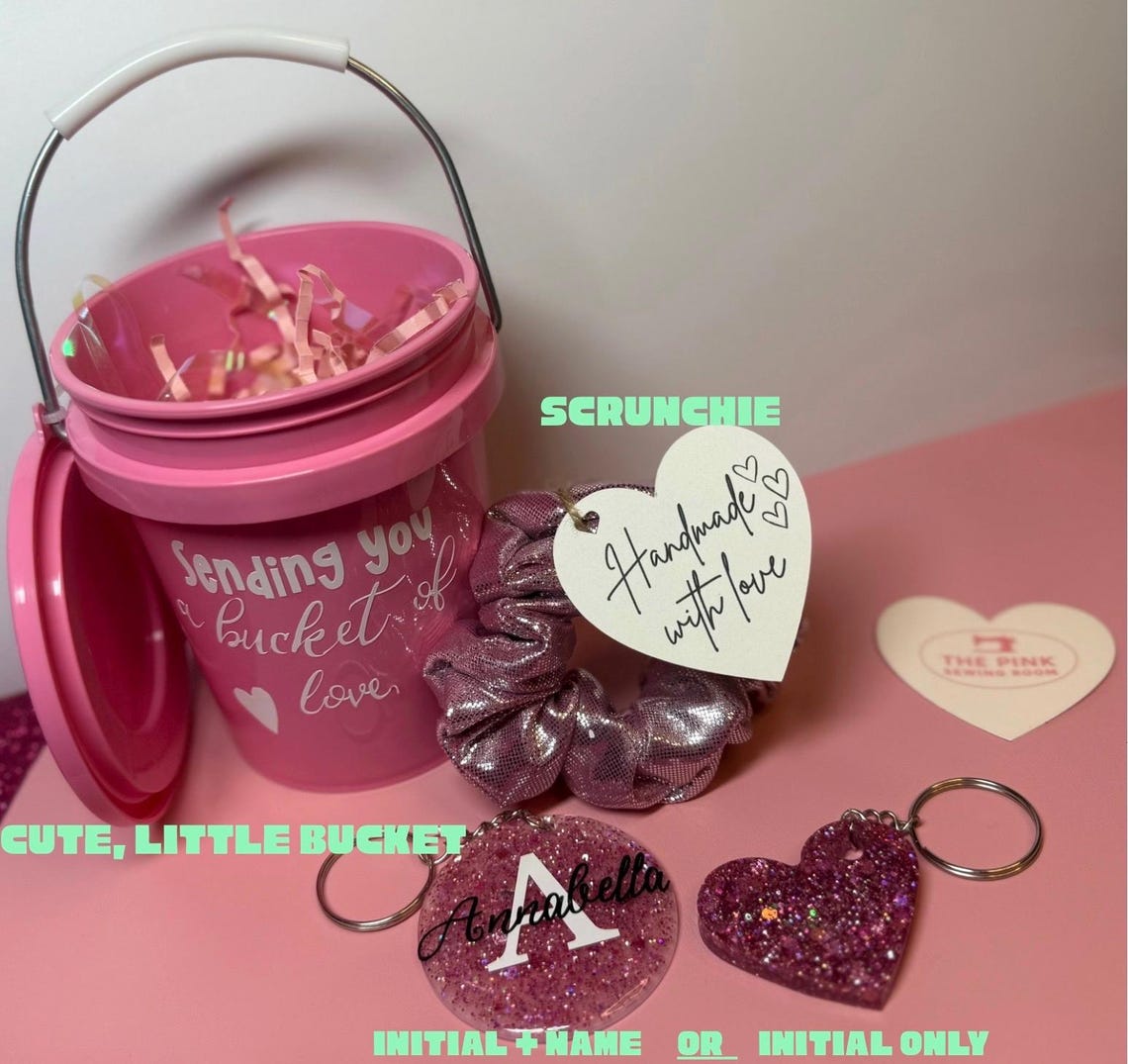 Sending You a Bucket of Love – Handmade Scrunchie & Personalized ...