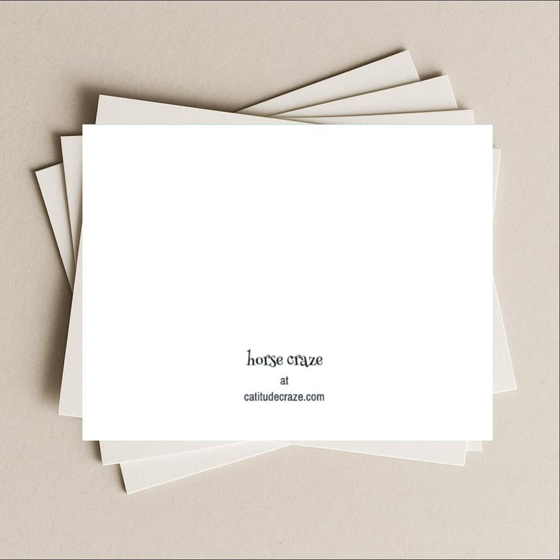 Christmas Card Black Percheron Draft Horse Blank Greeting Card, Note or ...