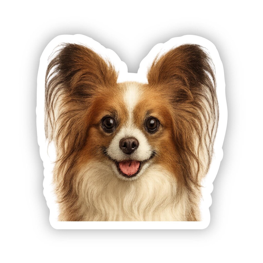 Papillon Dog Sticker, Die Cut Vinyl, Water Bottle, Laptop, Phone Case ...