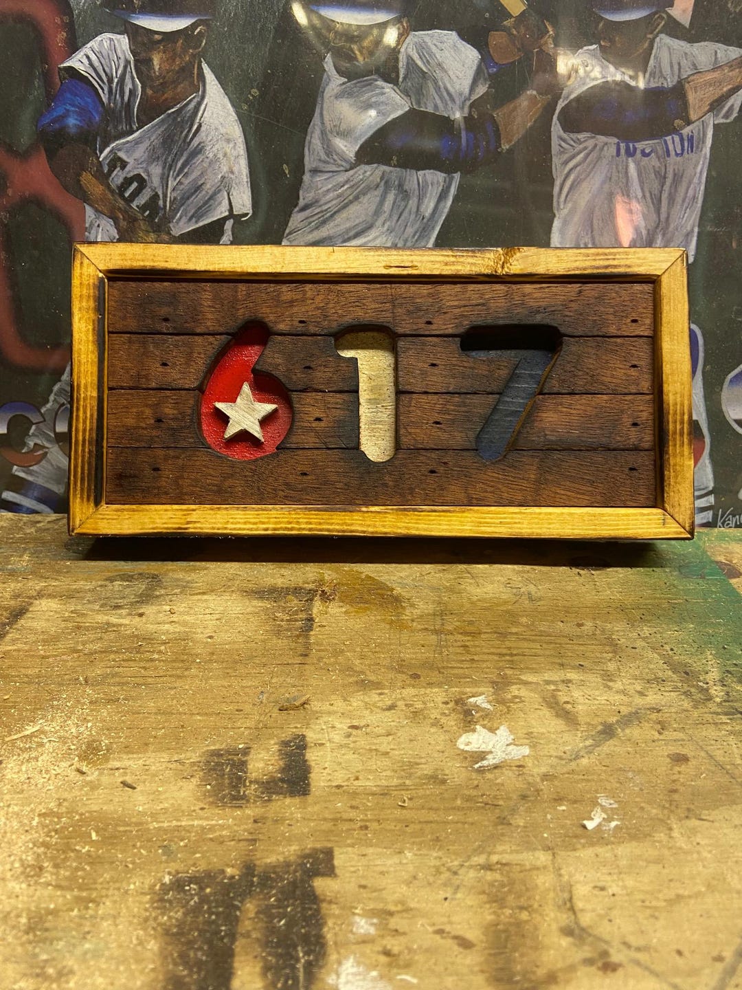 Rustic Boston 617 Area Code Wood Sign: Patriotic Americana Decor - Etsy