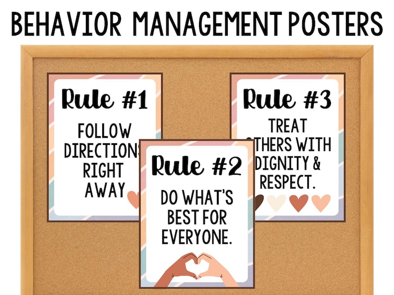 Editable Classroom Management Posters for Middle School Calm Classroom ...