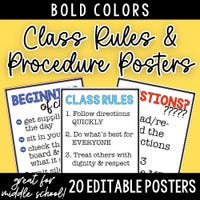 Boho Leaves Themed Classroom Rules Poster Editable Printable Canva ...