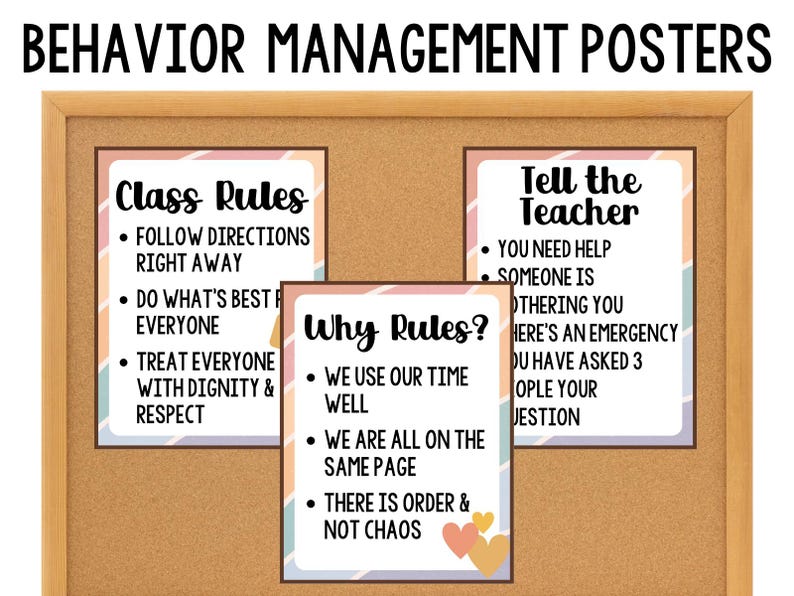 Editable Classroom Management Posters for Middle School Calm Classroom ...