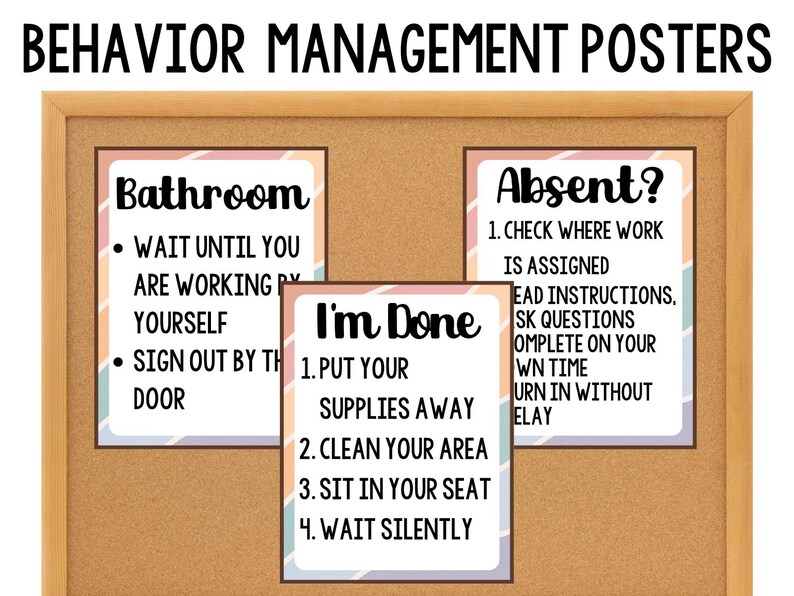 Editable Classroom Management Posters for Middle School Calm Classroom ...