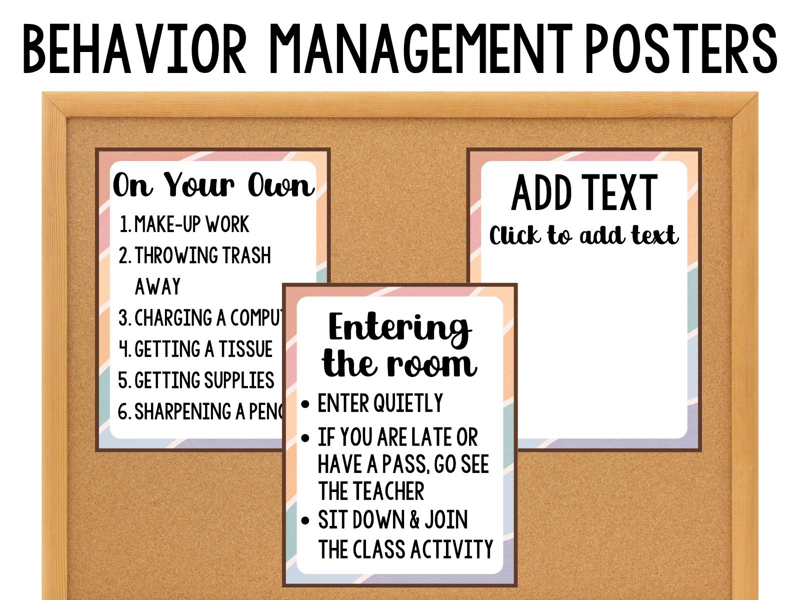 Editable Classroom Management Posters for Middle School Calm Classroom ...