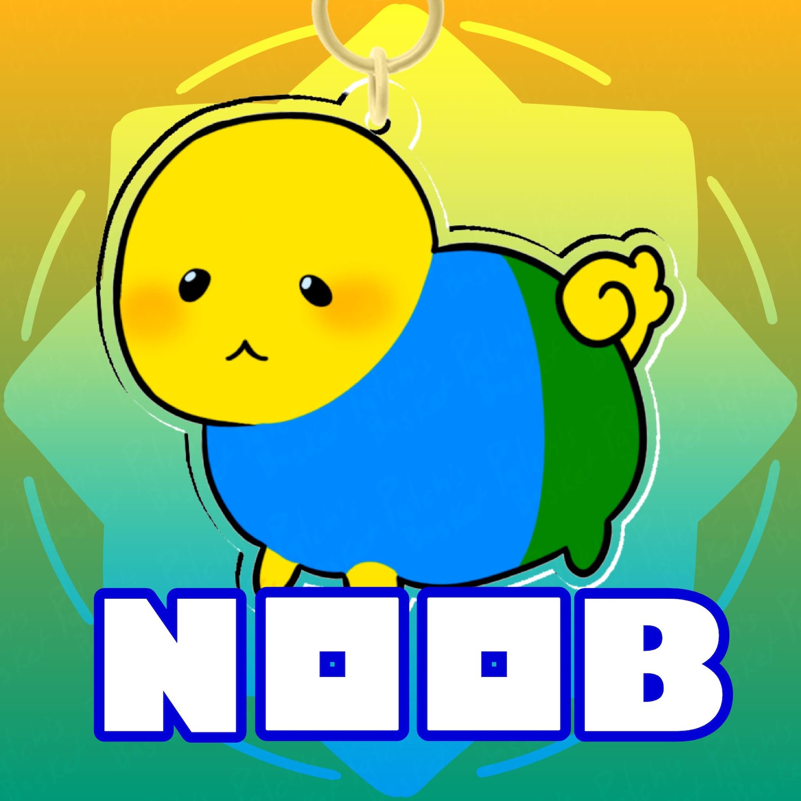 Roblox Noob Bean Keychain - Etsy