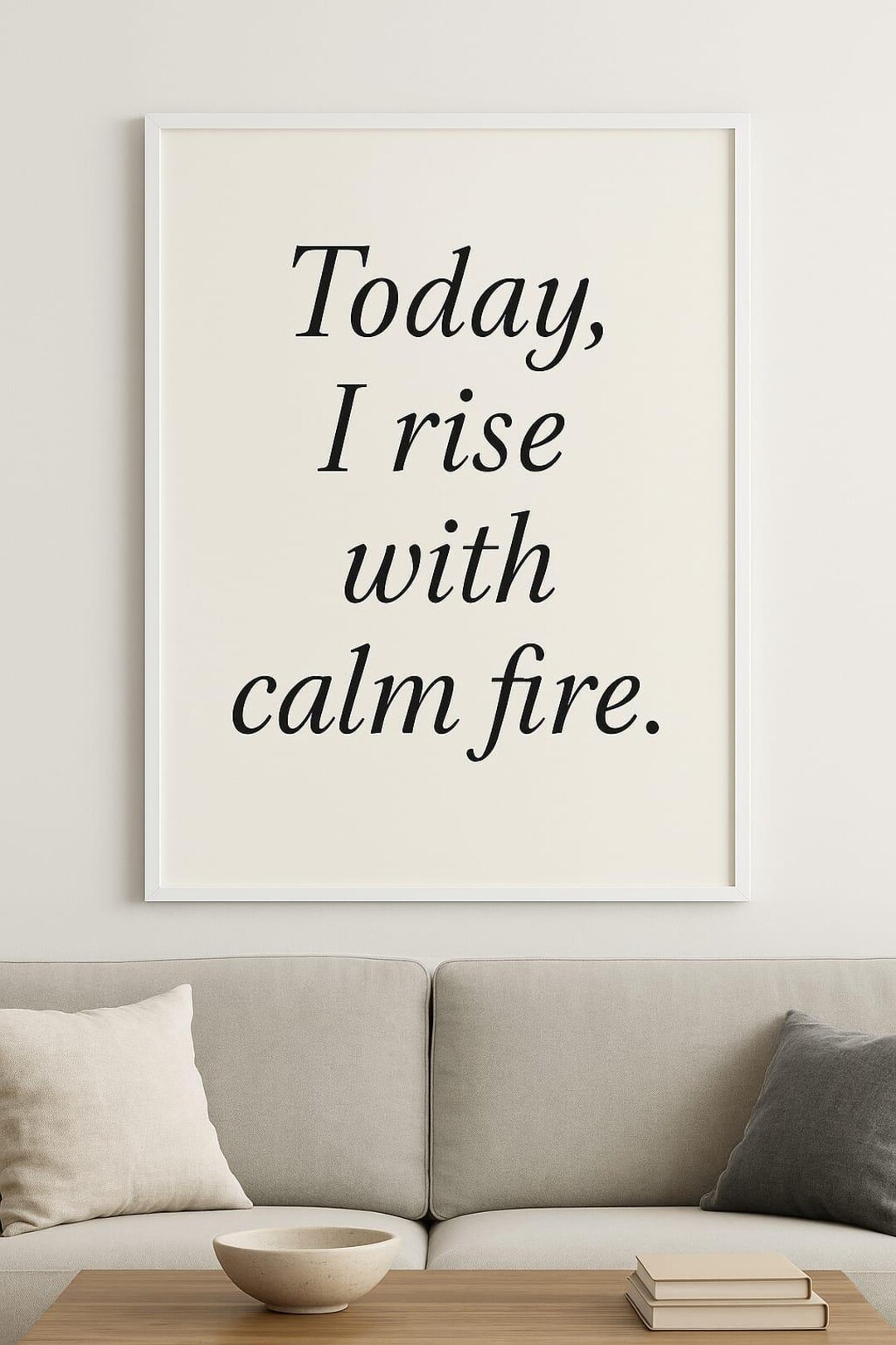 Today, I Rise With Calm Fire Minimalist Inspirational Wall Art - Etsy