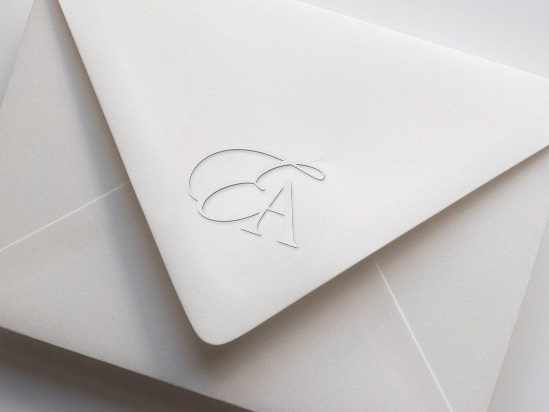 Elegant Embossed Wedding Monogram Template: Editable Initial Logo ...