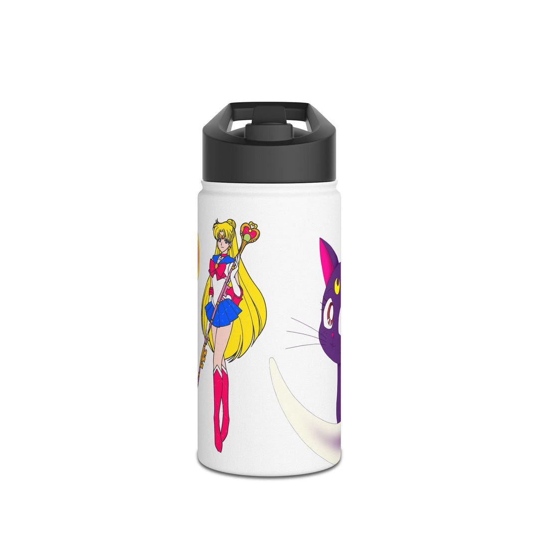 Sailor Moon Character Art Stainless Steel Water Bottle | Anime Moon Cat ...