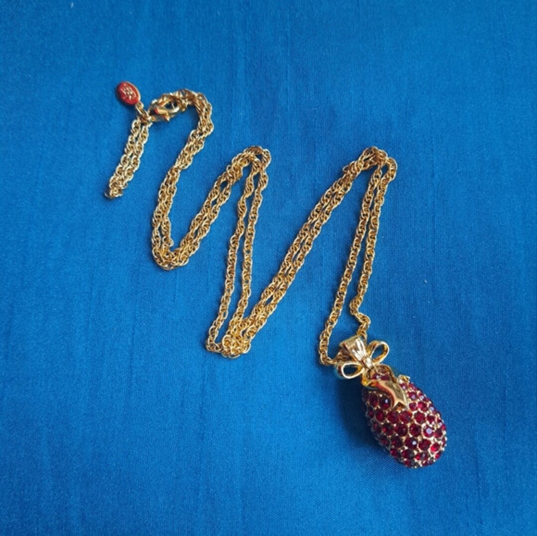 Joan Rivers Collectible Gold Faberge Crown Egg Rave Red Rhinestone ...