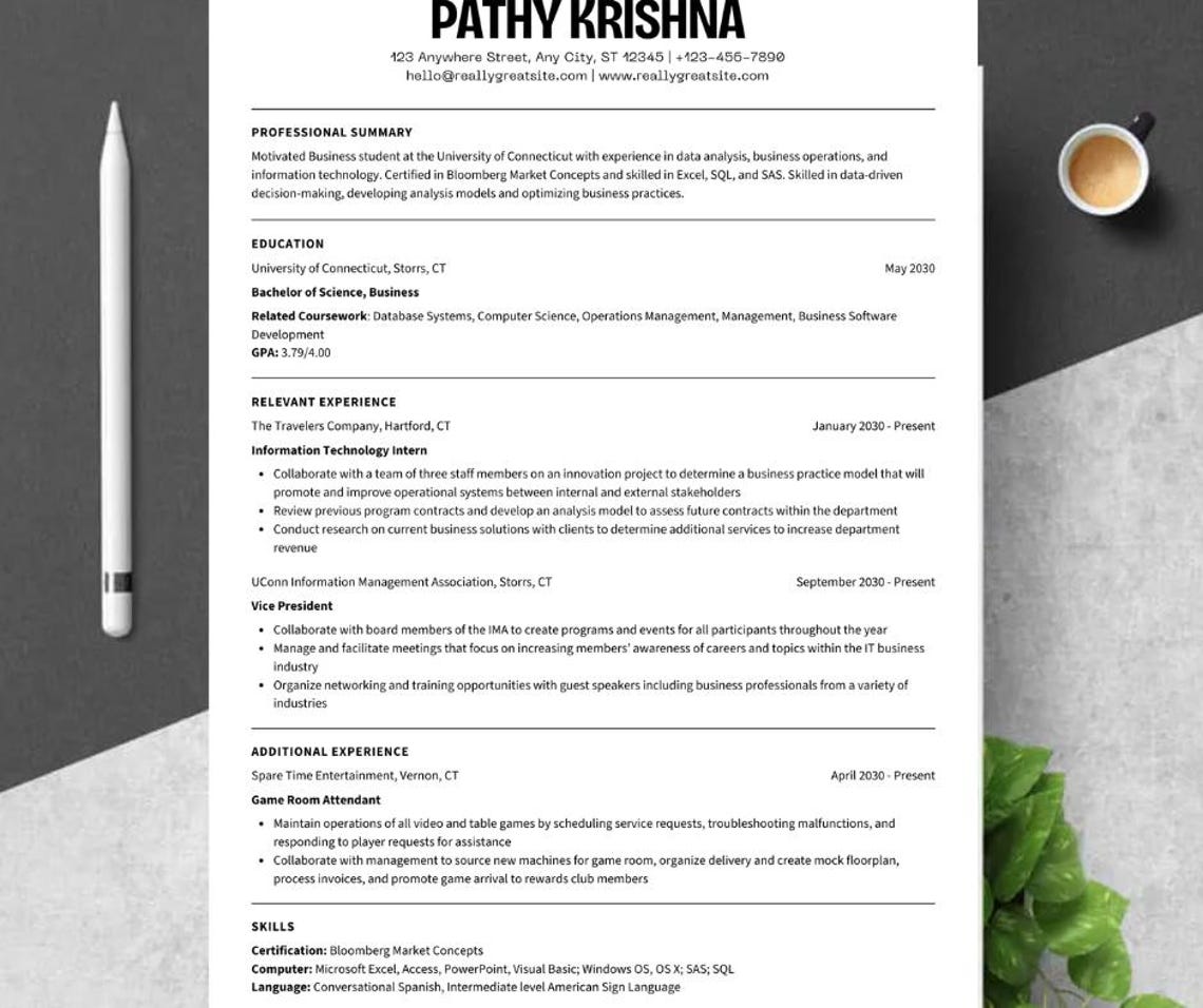 ATS Friendly Resume Template, Ats Resume, ATS CV, for Job Applications ...