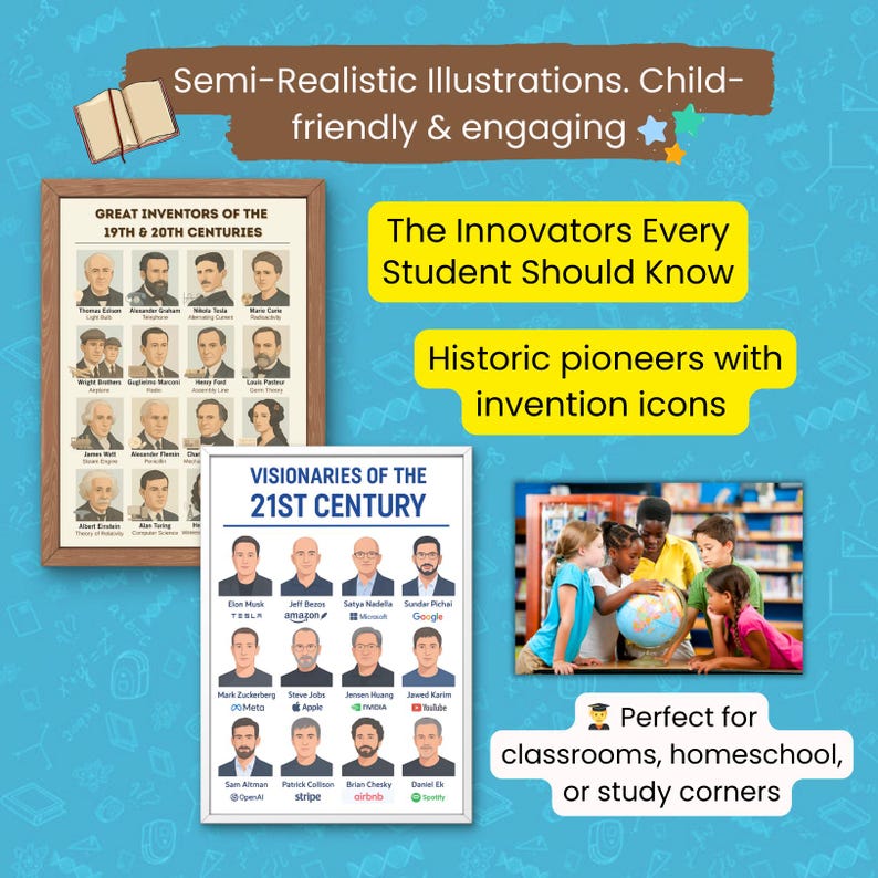 Educational Posters Set for Classroom & Homeschool Wall Art, Geography ...