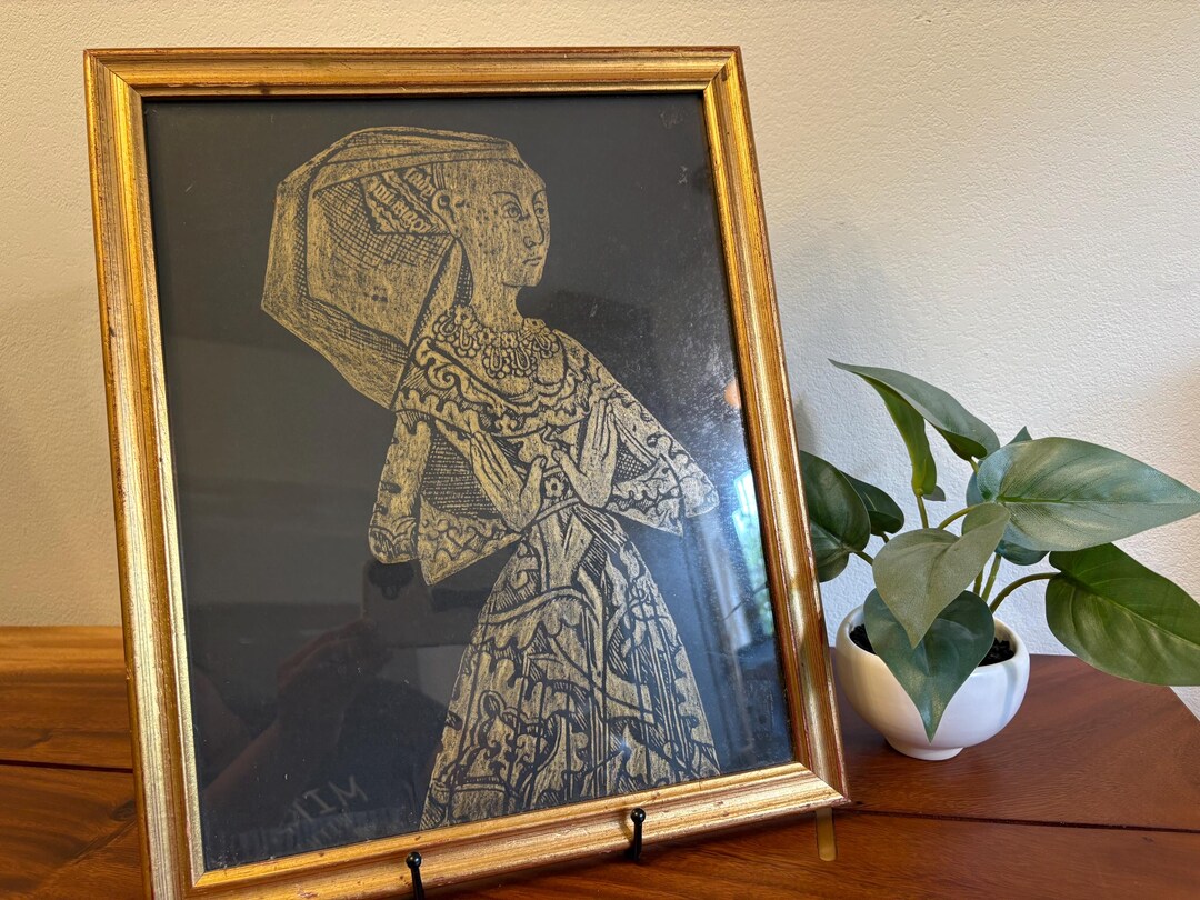 Vintage Brass Rubbing/stamping - Lady Margaret Bernard Peyton Gold ...
