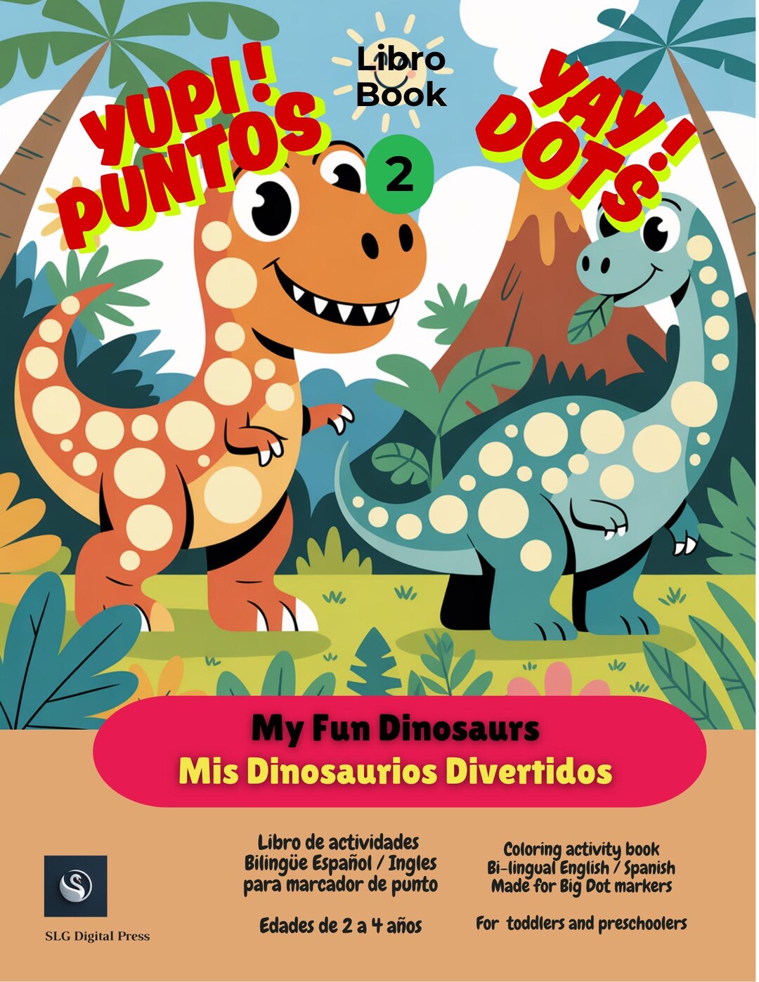 Bilingual Dinosaurs Dot Marker Coloring Book for Toddlers | Spanish ...