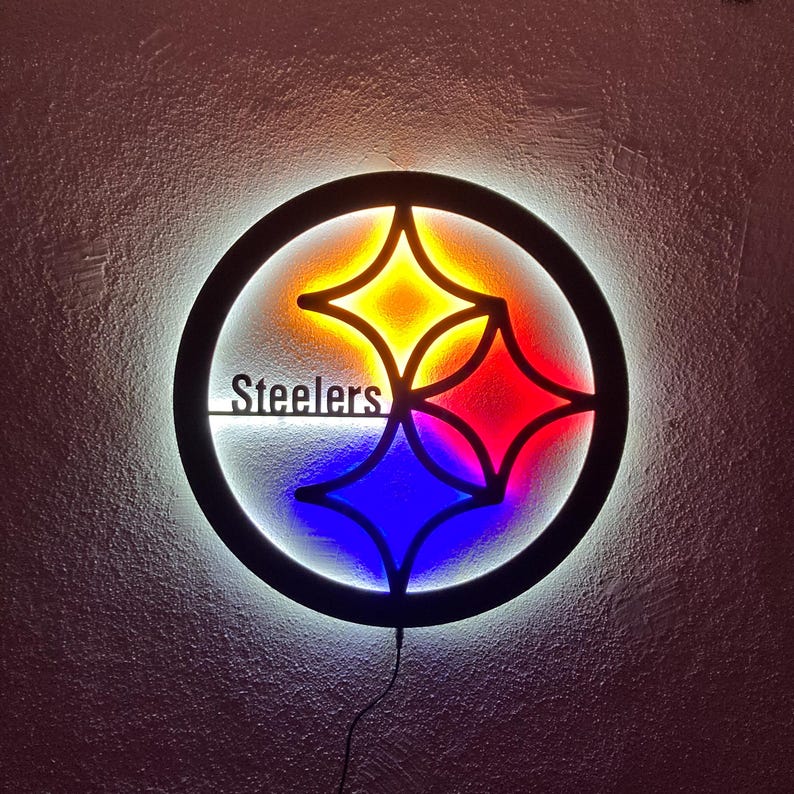 Pittsburgh Steelers LED Sign, Lighted Wall Art, Man Cave Sports Gift - Etsy