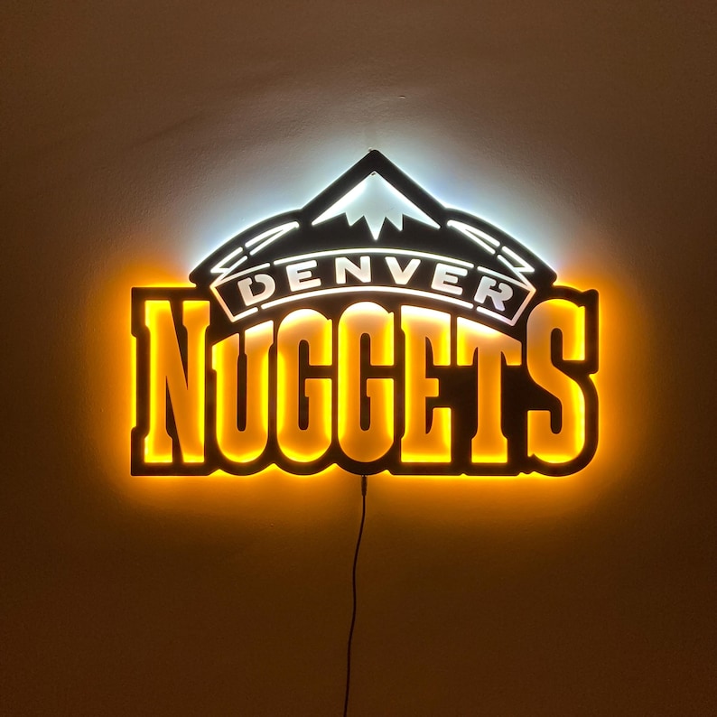 Denver Nuggets LED Sign, Lighted Wall Art, Man Cave Sports Gift - Etsy UK