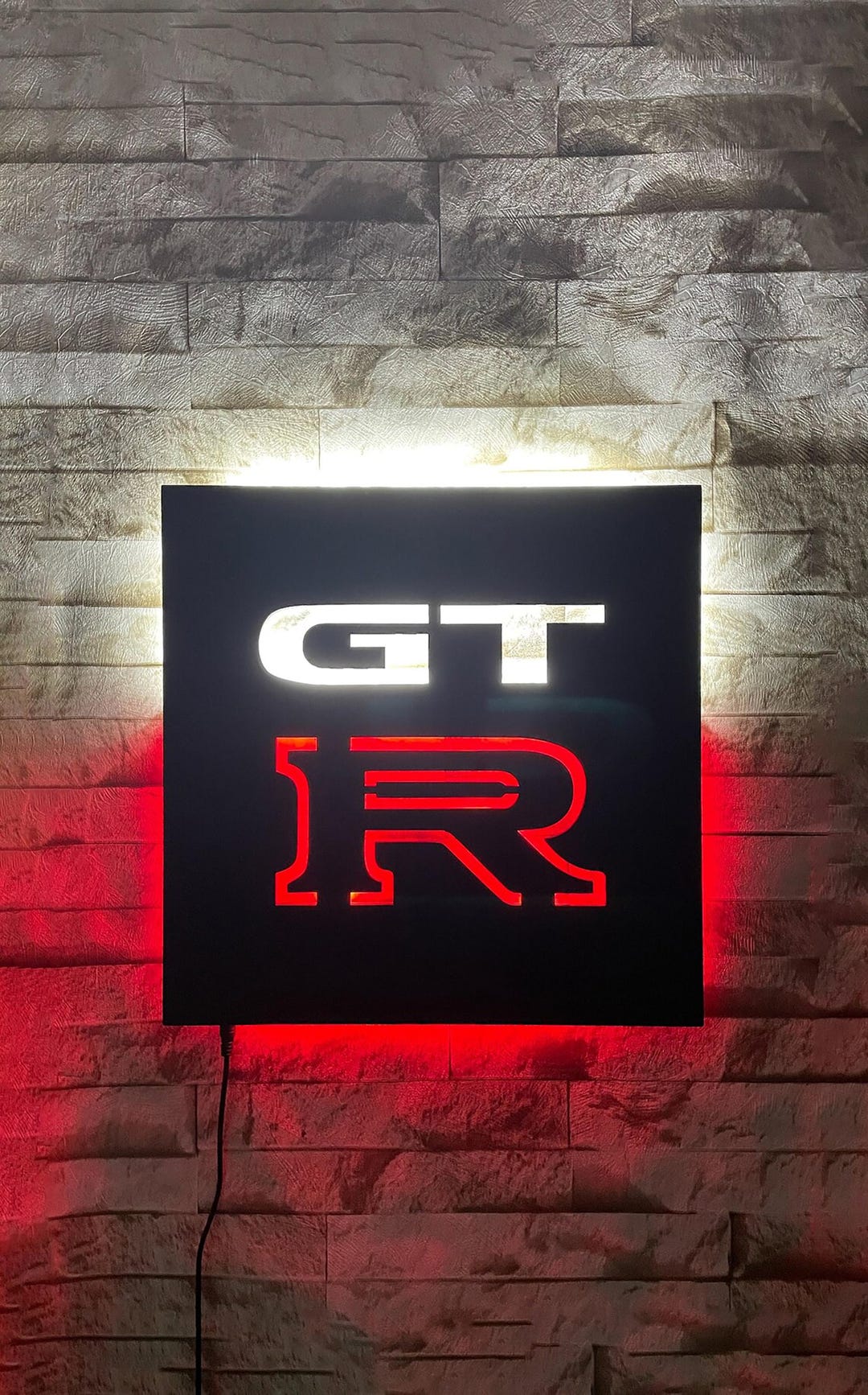 GTR LED Sign: Illuminated Car Logo Wall Art for Garage - Etsy
