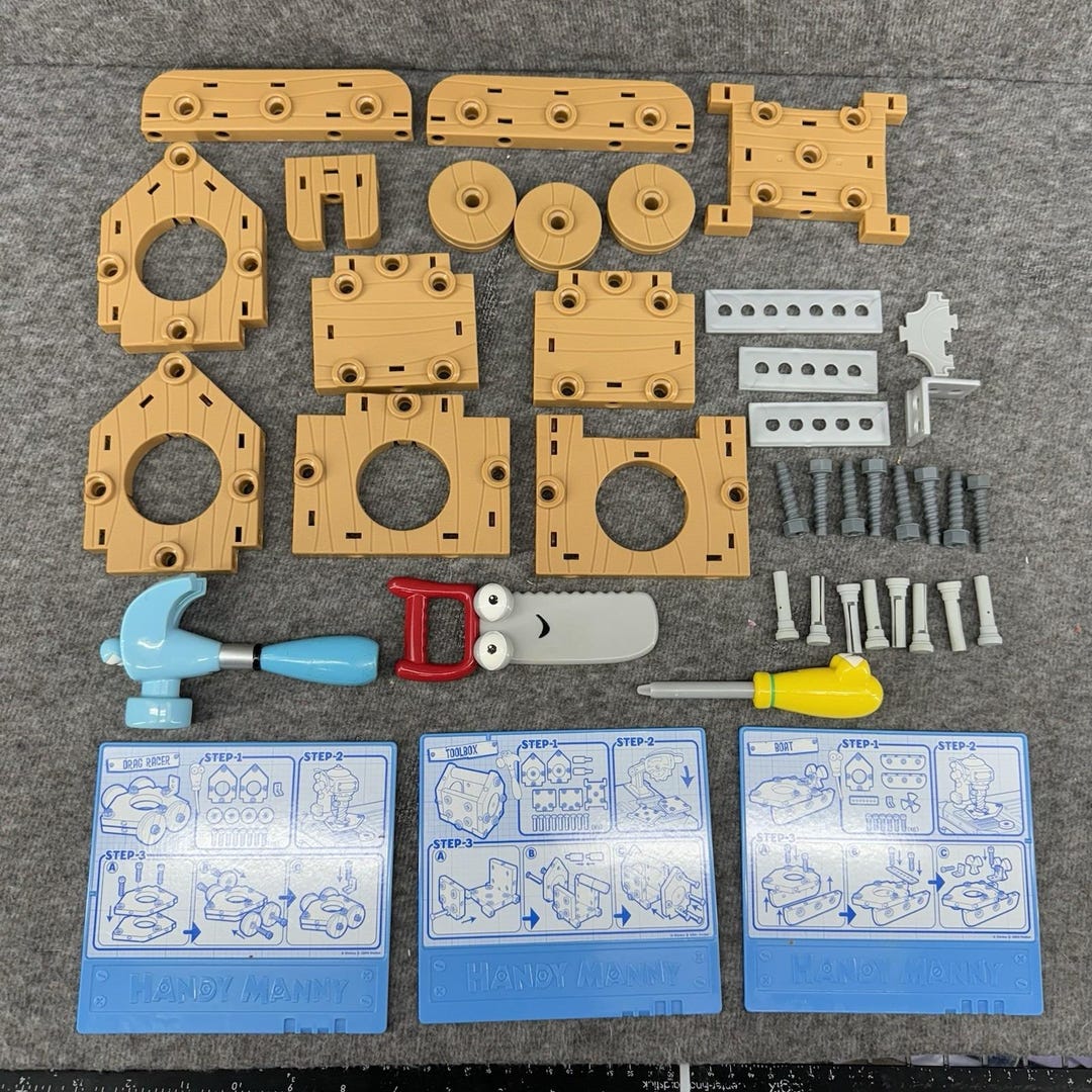 Handy Manny Construction Set Wood Pieces Blue Print. Tools Incluided - Etsy