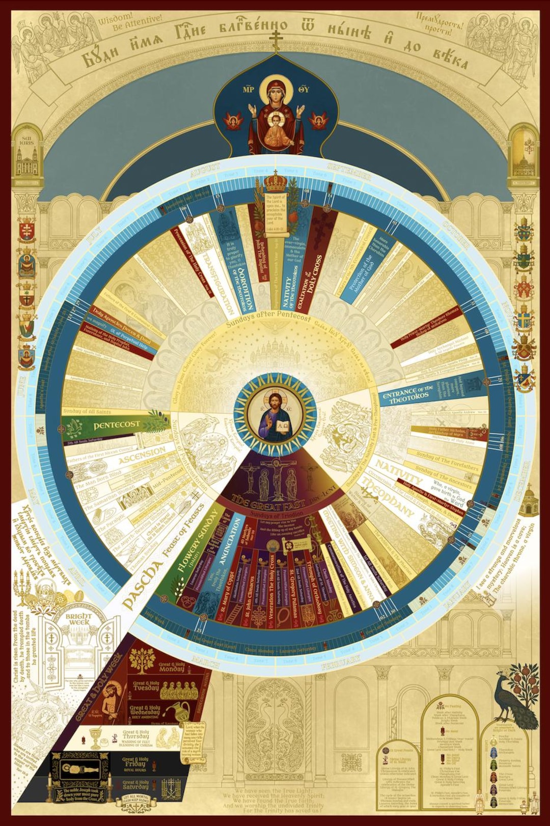 24 X 36 Byzantine Catholic Liturgical Calendar – Poster – Eastern ...