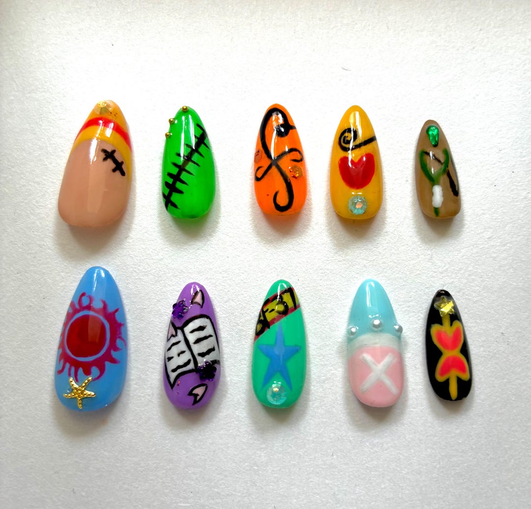 One Piece Anime Press-on Nails: Straw Hat Crew - Etsy