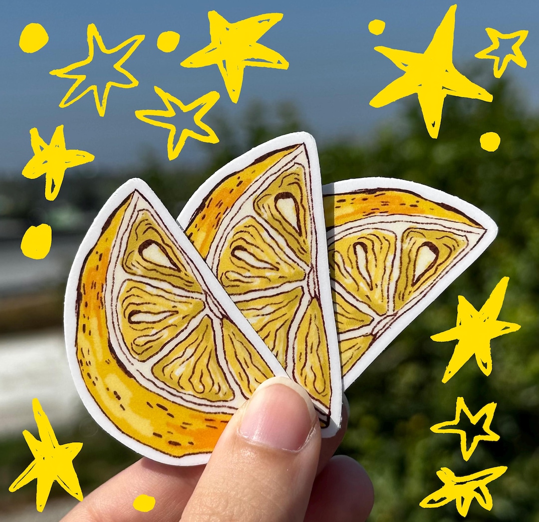 SOUR Lemon Waterproof Vinyl Sticker: Citrus Fruit Decal - Etsy