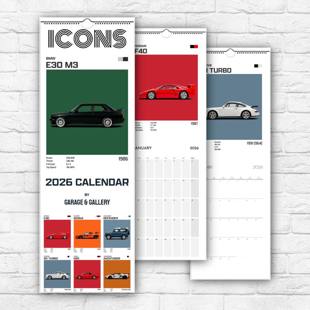 Iconic Cars 2026 Wall Calendar (US & CANADA) | Calendar for Car ...