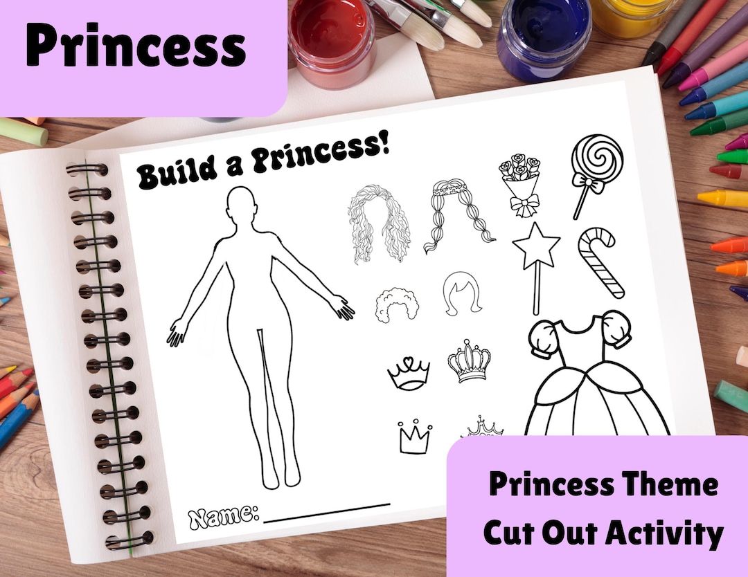 Princess Dress up Activity Printable, Build a Princess Cut and Paste ...