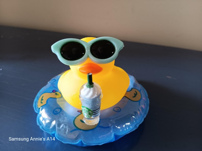 Rubber Ducky Pool Party Favor: Frappuccino Drink, Sunglasses, Floating ...