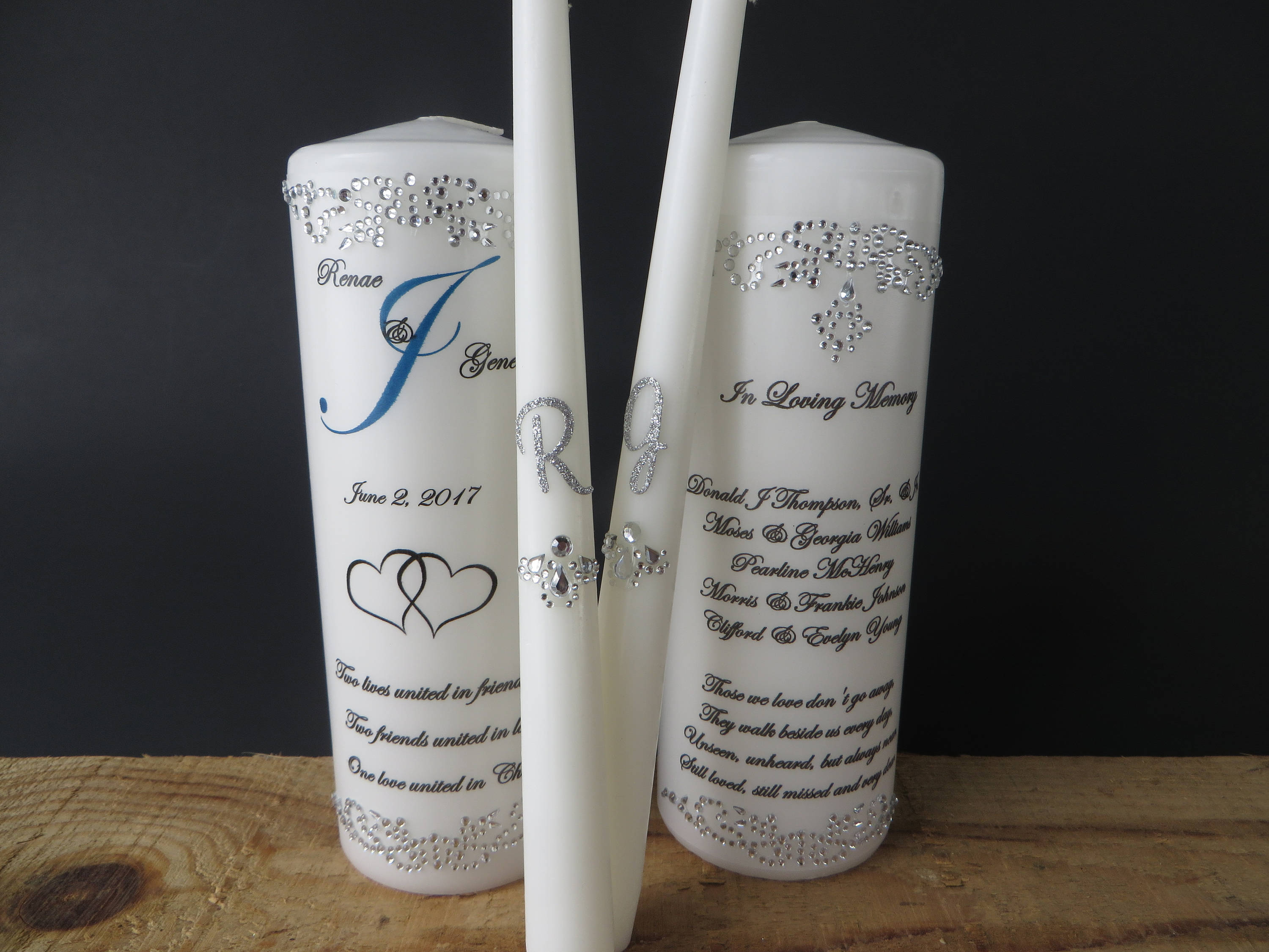 Personalized Unity Candle and Memorial Candle Set Personalized Unity ...