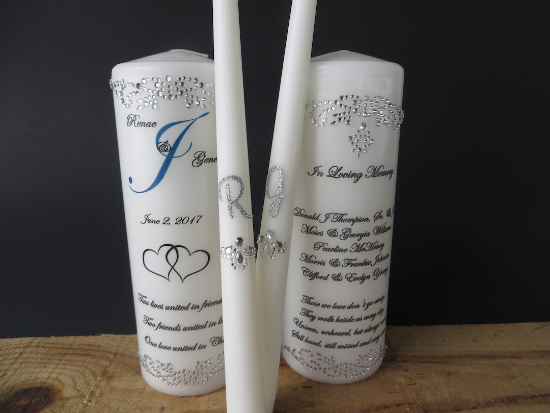 Personalized Unity Candle and Memorial Candle Set Personalized Unity ...