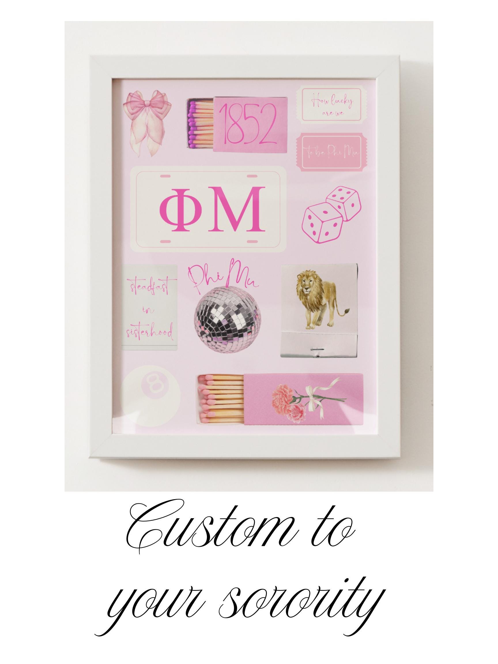 Custom Sorority Match Box - Phi Mu - Etsy