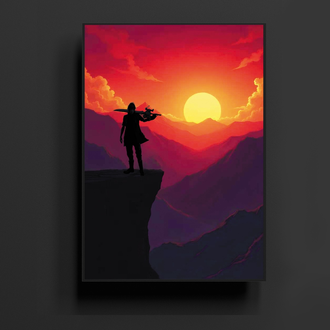 Minimalist Finale of Fantasy Framed Poster | Crystal Warrior Silhouette ...
