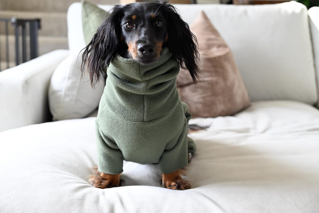 Dachshund Full Body Sweater Pajamas With Snood | Mid Weight Fleece Dog ...